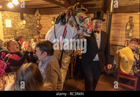Llangynwyd, Wales, UK. 13th January 2019. The Old New Year ( Yr Hen ...