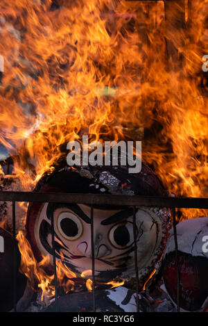 JANUARY 13, 2019 - People burn 10,000 Daruma dolls in a daruma kuy ...
