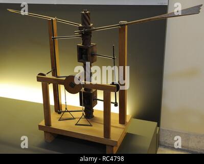 Flying machines. Wing-beating device with a screw and lead screw system ...