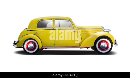 Classic German car side view isolated on white Stock Photo - Alamy