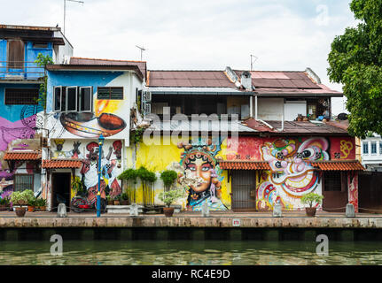 Street art along the Melaka River, Malacca, Malaysia Stock Photo - Alamy