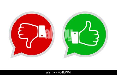 Green like and red dislike thumb symbol buttons thumb icons vector ...