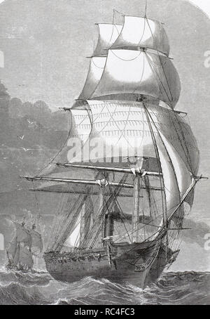 Clipper. 19th century. Engraving Stock Photo - Alamy