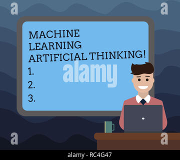 Writing note showing Robot Thinking Artificial Intelligence. Business ...