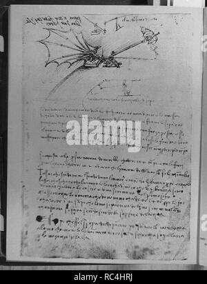 Flying machine drawn by Leonardo Da Vinci, Circa 1488-9 Stock Photo - Alamy