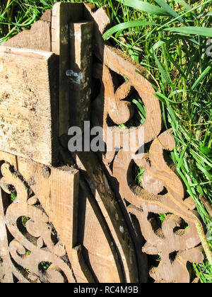 The device of a wooden clypeus. Clypeus window Stock Photo - Alamy