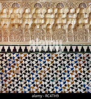 The Alhambra. Royal Palace. Nasrid period. Court of the Lions. Granada ...