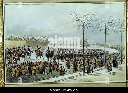 The Decembrist revolt at the Senate Square on December 14, 1825 Stock ...