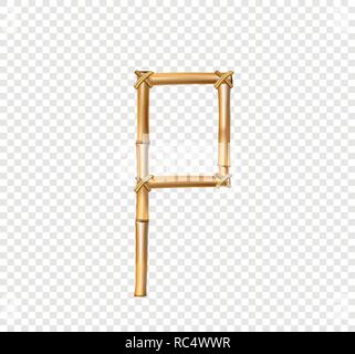 Vector bamboo alphabet. Capital letter A made of realistic brown dry ...