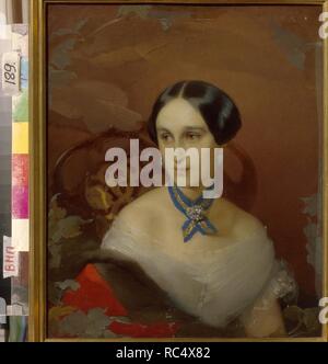 Portrait of Natalia Pushkina, the wife of the poet Alexander Pushkin ...