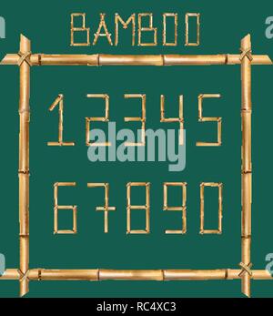 Collection of bamboo template frame vector set - Vector illustration ...