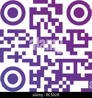 Creative QR code sign round icon. Scan code symbol. Circle corners. vector illustration isolated ...