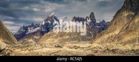 Scectacular peaks of Trango Towers in Karakoram Mountain Range, one of ...