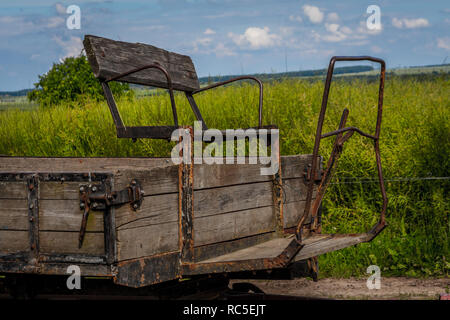 Old horse trailer on a farm Stock Photo - Alamy