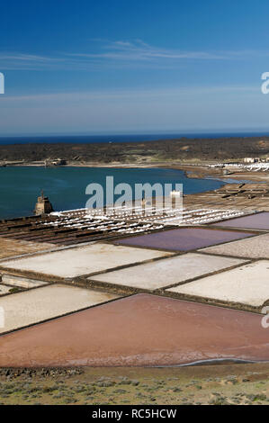 Salinas del Janubio, Salt flats near Playa Blanca, Lanzarote, Canary ...