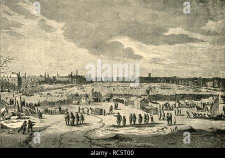 Frost fair on the Thames in 1683 frozen river London GB UK Great Stock ...