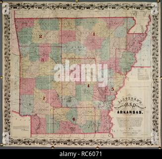 Map of the state of Arkansas. Image taken from Langtree's New Sectional ...