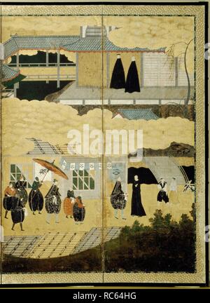 Namban Screen. Portuguese Nanban ships arriving for trade in Japan ...