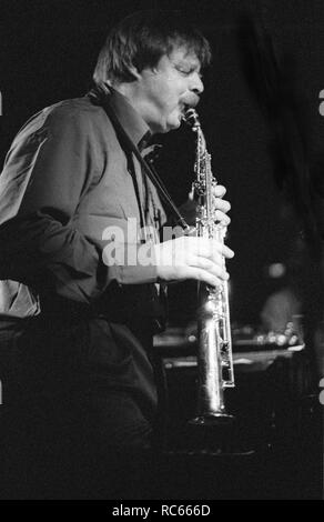 John Surman, Ronnie Scott's, Soho, London, April 1989. Creator: Brian O ...