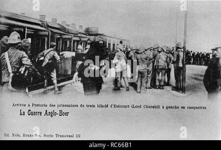 WINSTON CHURCHILL as a prisoner of the Boers in 1899 after their attack ...