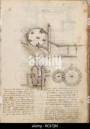 Leonardo da Vinci gears mechanical devices sketched Stock Photo - Alamy