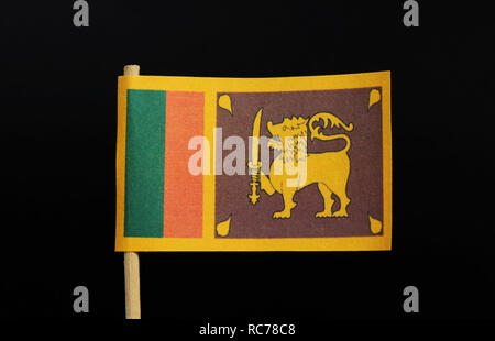 Flagpole with Sri Lankan flag waving over Galle Face Green park at ...