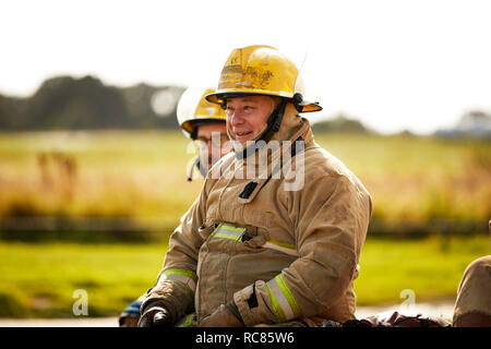 Firemen training, firemen taking a break at training facility Stock ...