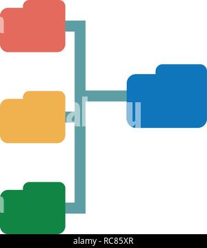 Network folders icon, linear isolated illustration, thin line vector ...