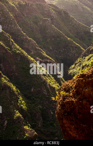 Barranco Seco gorge landscape with steep slopes, Tenerife, Canary ...