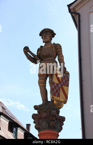 Old Town in Besigheim, Market Square Fountain Stock Photo - Alamy