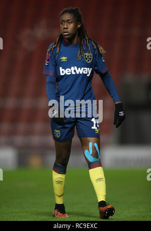 West Ham United's Vyan Sampson holds off Manchester United's Jess ...
