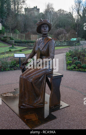 Statue of suffragette Emily Davison, Carlisle Park, Morpeth ...
