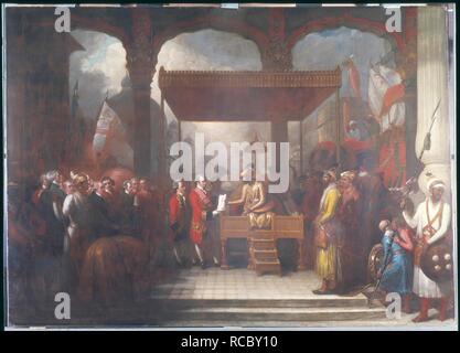 Shah 'Alam conveying the grant of the Diwani to Lord Clive Stock Photo ...