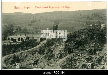 Pinges, Tin mining, Geyer, 1910, Erzgebirgskreis, Zinnstockwerk ...