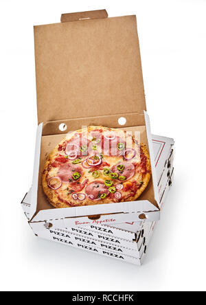 takeaway pizza boxes Italy Stock Photo - Alamy