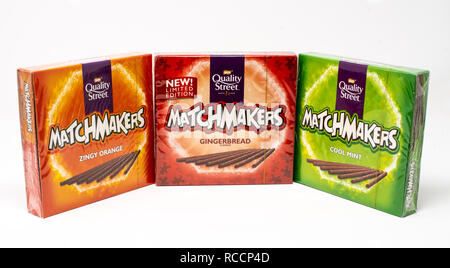 Boxes Of Cool Mint and Zingy Orange Matchmakers Nestle Quality Street ...