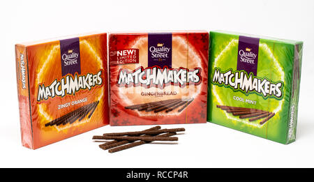 Boxes Of Cool Mint and Zingy Orange Matchmakers Nestle Quality Street ...