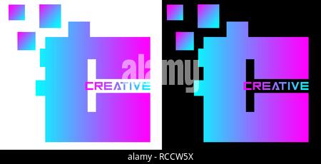 blob letter with gradient shading and the words creative logo for ...