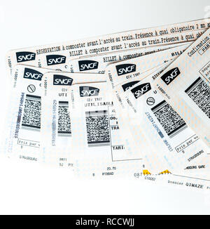 French SNCF train ticket (from Vernon to Paris St Lazare Stock Photo ...