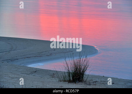 Pine Lake at sunset, Wood Buffalo National Park, Alberta, Canada Stock ...