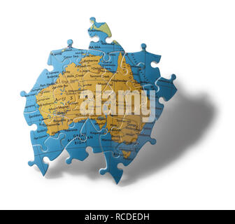 Puzzle map of Australia Stock Photo - Alamy