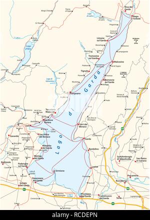 vector outline map of the northern Italian lakes Stock Vector Image ...