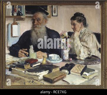 Russian author Leo Tolstoy and his wife Sophia Tolstaya, Russia, 1895 ...