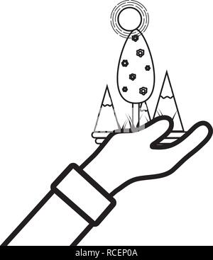 vector illustration of hands holding tree. Growth concept. Save Stock ...