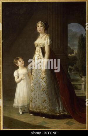Portrait of Caroline Murat with her daughter, Letizia 1807 Marie ...