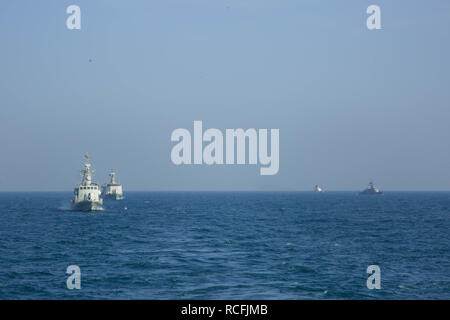 The U.S. Navy Cyclone-class coastal patrol ship USS Squall steams ...