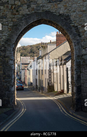 The narrow and historic town walls of Conwy North Wales UK Stock Photo ...