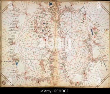 Portolan chart of the Mediterranean Sea, the Black Sea, Sea of Azov and ...