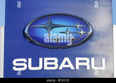 Logo of the brand Subaru of the Japanese automobile manufacturer Fuji ...
