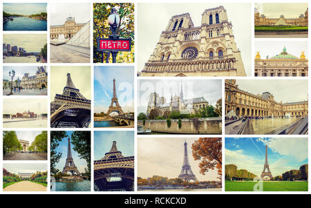 Collage France Paris. Selective focus. nature city Stock Photo - Alamy